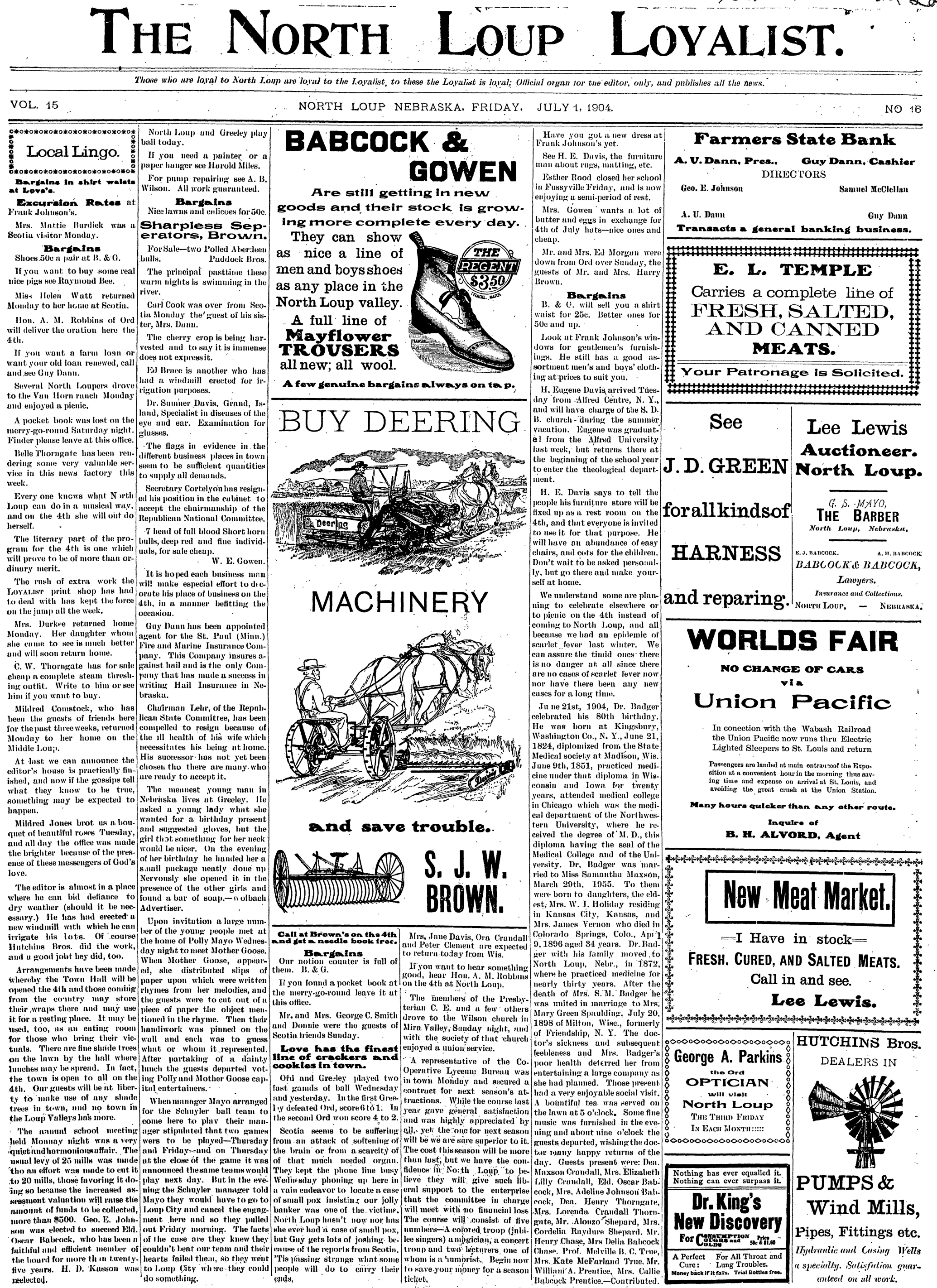 Digital Archives of the North Loup Public Library :: The Community ...